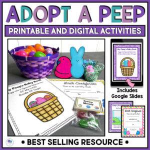 Adopt A Peep Easter Writing Activity For Kids - Firstieland - First ...