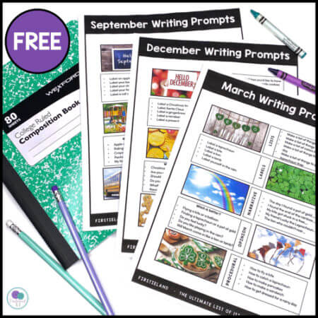 25 December Writing Prompts For Kindergarten & 1st Grade - Firstieland ...
