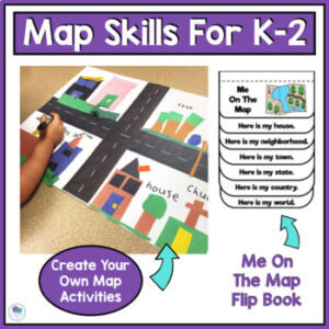 Map Skills Me On The Map Activities Kindergarten & First Grade Social ...