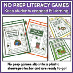 March Literacy Games First Grade No Prep St. Patricks Day Centers ...