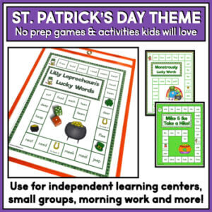 March Literacy Games First Grade No Prep St. Patricks Day Centers ...