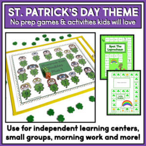 March Math Games First Grade No Prep St. Patricks Day Centers ...