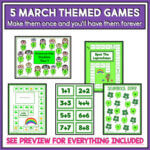 March Math Games First Grade No Prep St. Patricks Day Centers ...