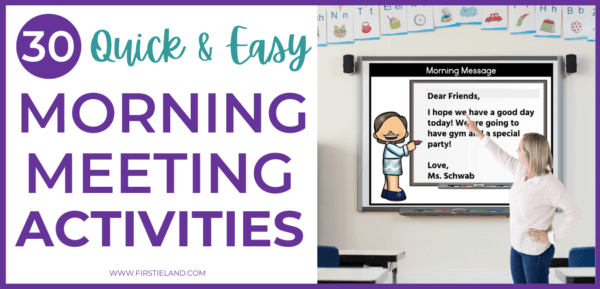 30 Quick & Easy Morning Meeting Activities For Elementary - Firstieland ...