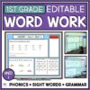 First Grade Word Work Activities Phonics Games And Grammar | Unit 1 ...