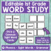 First Grade Word Work Activities Phonics Games And Grammar | Unit 1 ...