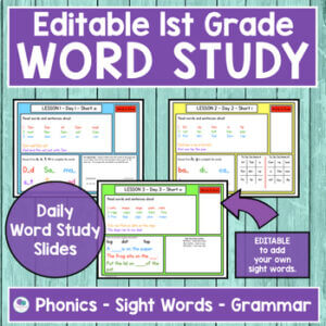 First Grade Word Work Activities Phonics Games And Grammar | Unit 1 ...
