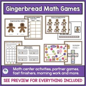 Gingerbread Math Game No Prep Christmas Math Activities - Firstieland ...