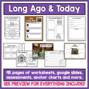Long Ago And Today Thematic Unit | 100th Day Of School | Then And Now ...