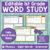 First Grade Word Work Activities And Phonics Games | Grammar | Spelling ...
