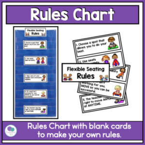Flexible Seating Rules Chart and Choice Board Alternative Seating ...
