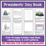 Presidents' Day Craft Book Activities George Washington Abe Lincoln 1st ...
