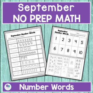 September Math Worksheets | No Prep For Kindergarten And First Grade ...
