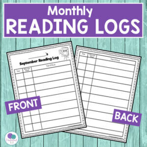 Monthly Reading Log Templates For Kindergarten First Grade Second Grade ...