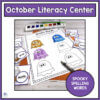 Halloween Literacy Activity October Spelling Game Kindergarten 1st ...