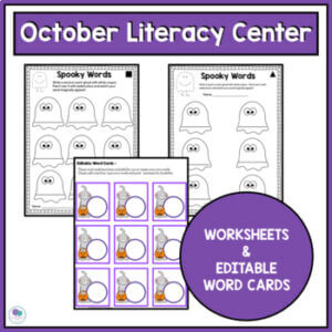 Halloween Literacy Activity October Spelling Game Kindergarten 1st ...