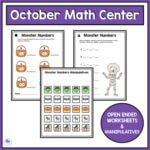 Halloween Addition Game For October Math Centers Kindergarten First ...