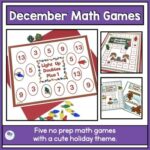 December Math Games Christmas Math Activities Kindergarten 1st Grade ...