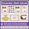 December Math Games Christmas Math Activities Kindergarten 1st Grade ...
