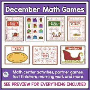 December Math Games Christmas Math Activities Kindergarten 1st Grade ...