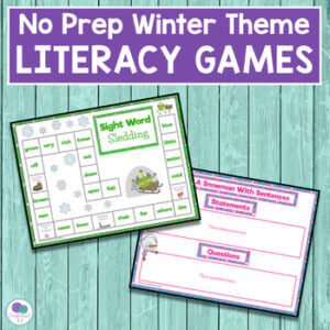 Winter Literacy Centers And Activities No Prep Games - Firstieland ...