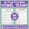 VOWEL TEAMS WORKSHEETS - Firstieland - First Grade Teacher Blog
