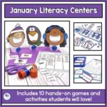 First Grade Math And Literacy Centers January Games And Activities ...