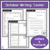 October Writing Prompts And Centers For Kindergarten And 1st Grade ...
