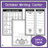 October Writing Prompts And Centers For Kindergarten And 1st Grade ...
