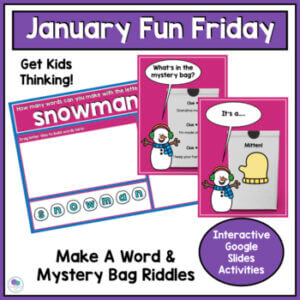 Fun Friday Activities January | Digital Games Kindergarten And First ...