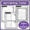 April Writing Centers and No Prep Prompts Kindergarten and First Grade ...