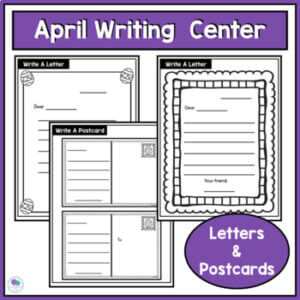 April Writing Centers and No Prep Prompts Kindergarten and First Grade ...