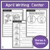 April Writing Centers and No Prep Prompts Kindergarten and First Grade ...
