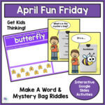 Fun Friday Activities April | Digital Games Spring Kindergarten And ...