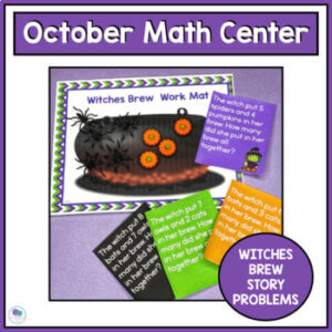 October Math Center Game Halloween Math Story Problems 1st Grade ...