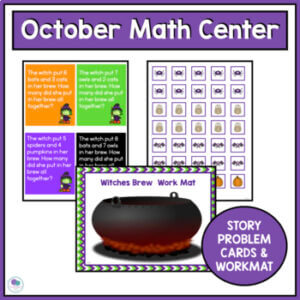 October Math Center Game Halloween Math Story Problems 1st Grade ...