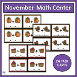Fall Math Activities 1st Grade | November Math Center Task Cards ...