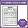 Fall Math Activities 1st Grade | November Math Center Task Cards ...