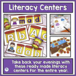 First Grade Literacy Stations | Monthly Literacy Centers Games And ...